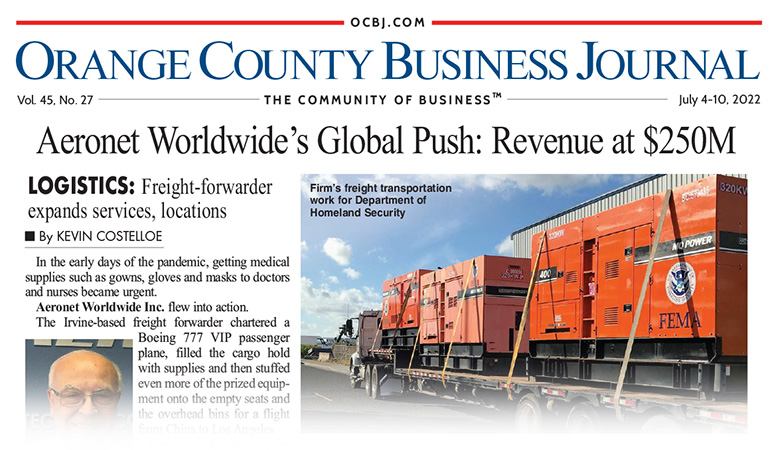 Aeronet Featured in the Orange County Business Journal - Speaking ...